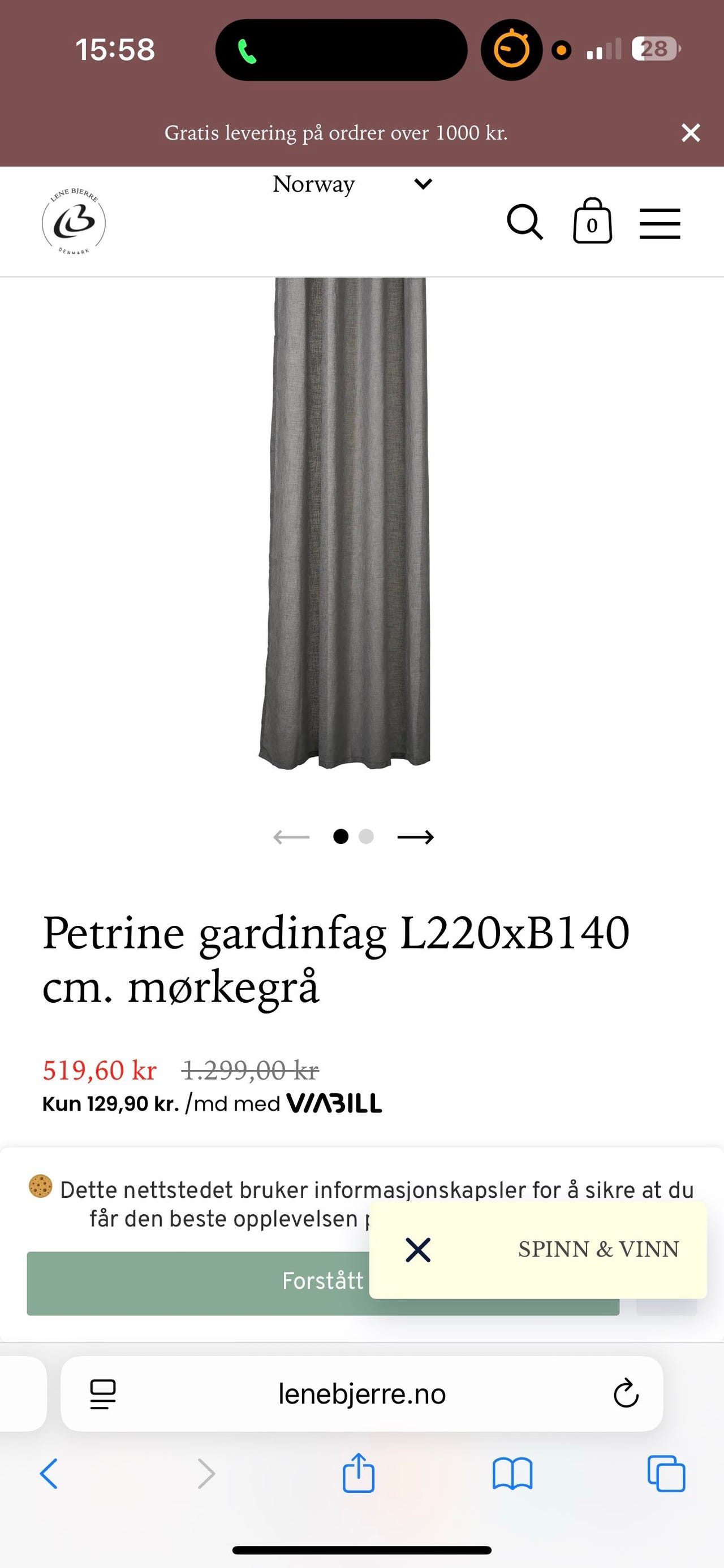 Rød/Vin Rød gardiner selges 6 stk | FINN-torget