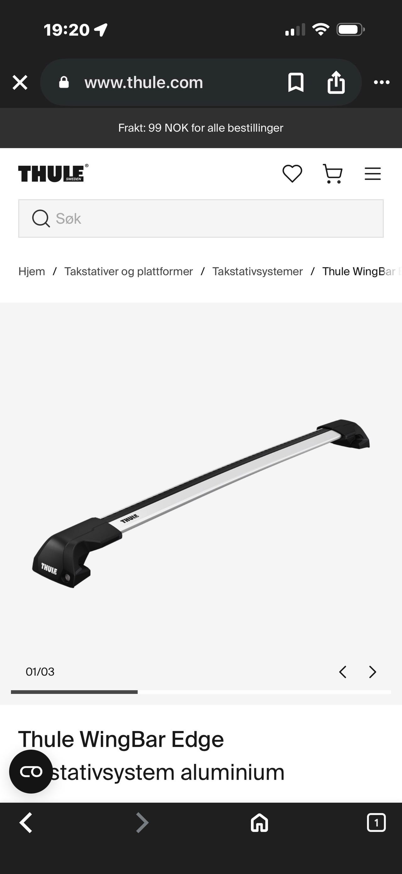 Thule Takboks Sort og Thule takstativ | FINN-torget