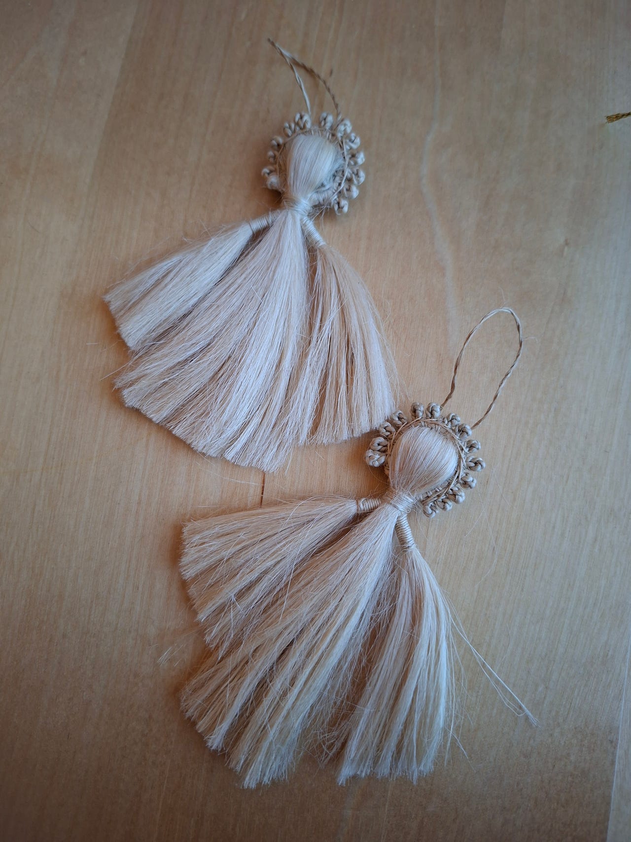 2 x Retro Vintage Engel Julepynt Juletre Strå Halm Hår | FINN-torget