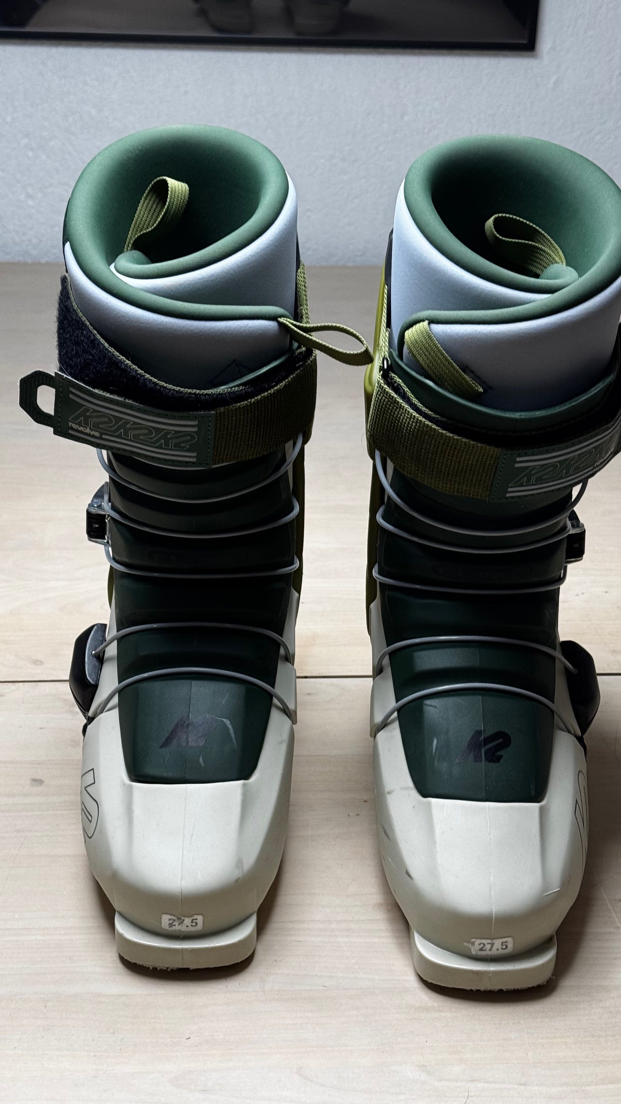 Som ny - K2 FL3X Revolve Pro Skistøvler Str 27,5 Grønn og Hvit | FINN-torget