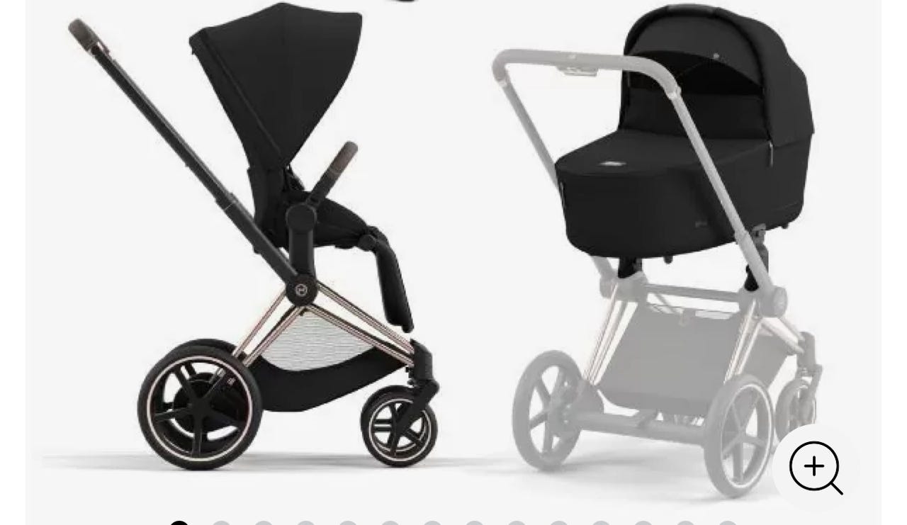 Cybex e-priam (elektrisk vogn) med tilbehør og vognpose | FINN-torget