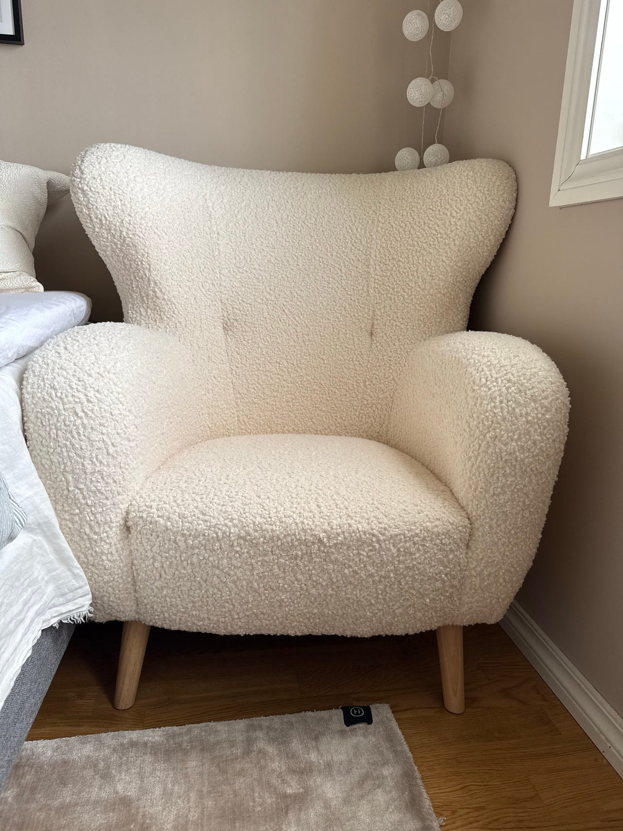 Lenestol VILDSUND offwhite teddy | FINN-torget