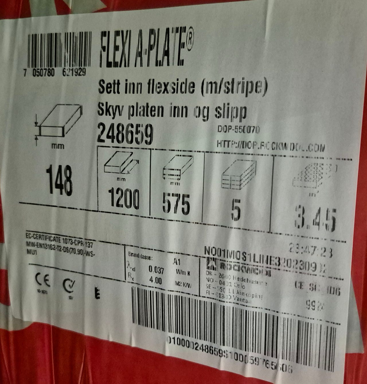 Rockwool Flexi-A plate 148 x 575 x 5 | FINN-torget