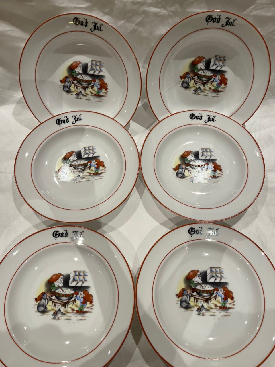 God Jul Norsk design Vibeke grøt / dype / suppe tallerkener 6 stk ...