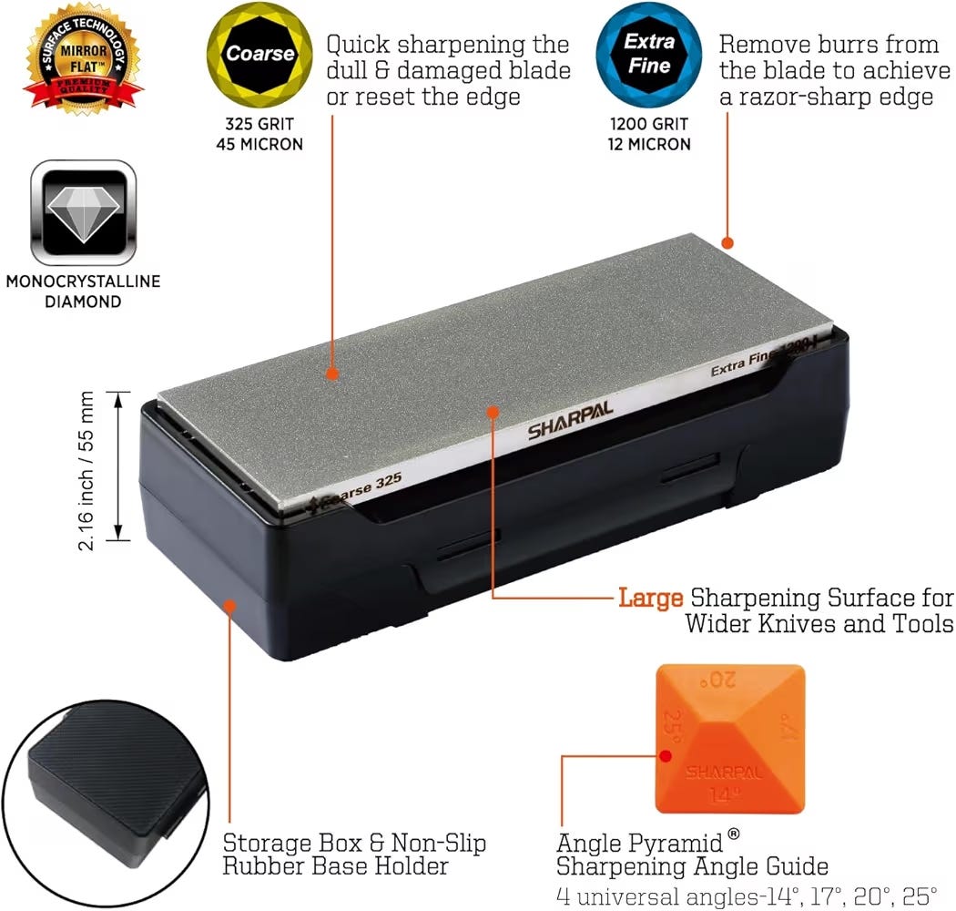 Sharpal 162N diamond sharpening stone. Diamant slipestein 325 / 1200 | FINN-torget