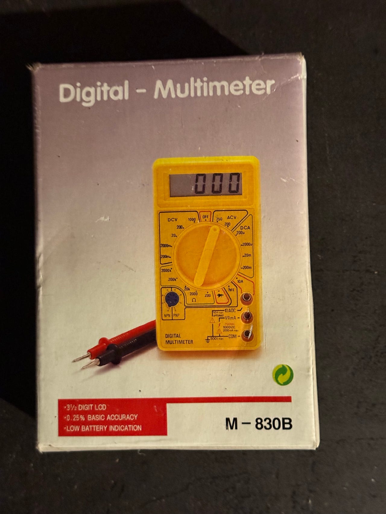 M-830B Digital Multimeter Gul Plast | FINN-torget