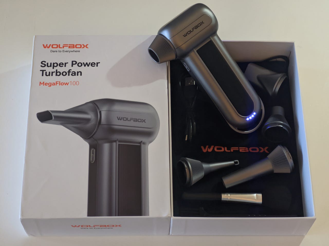 Wolfbox MegaFlow 100 - superpraktisk luftblåser for fritid, hobby og ...