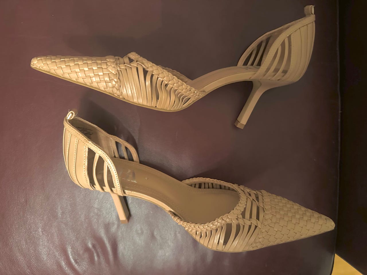 Zara Hæler Beige Strikket Skinn Dame Størrelse 41 | FINN-torget