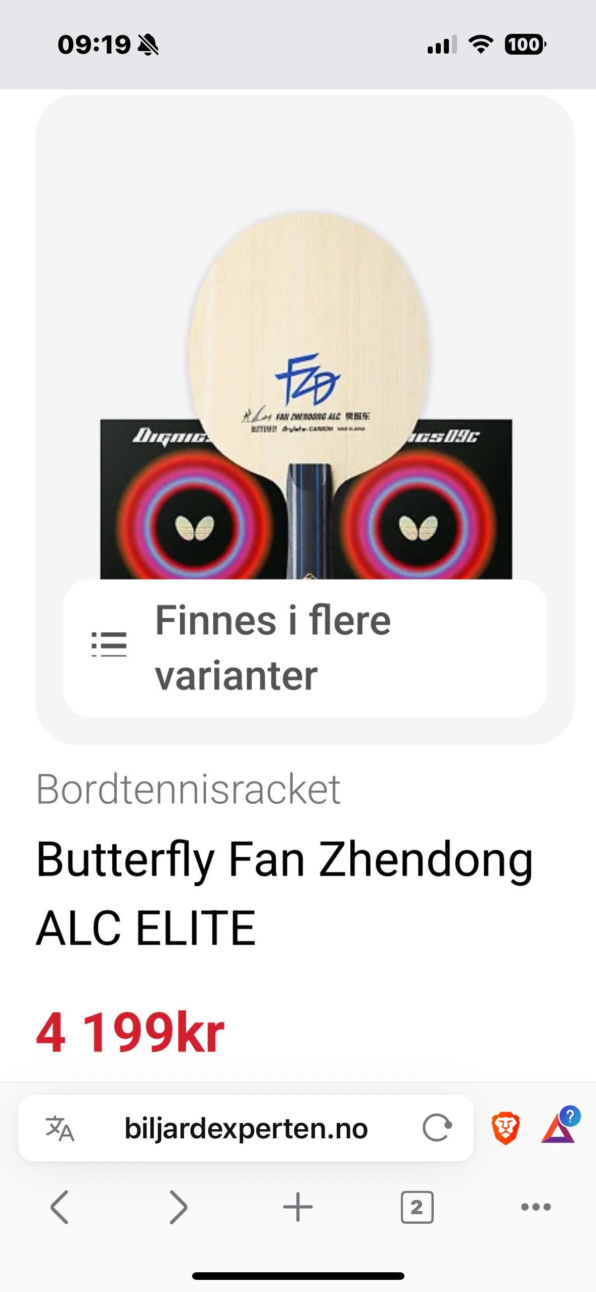Dignics 09C med Fan zhendong ALC Elite | FINN-torget