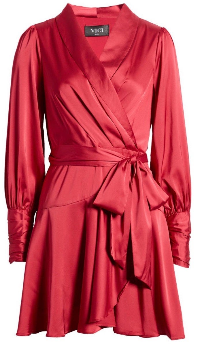 VICI satin wrap dress red | FINN-torget