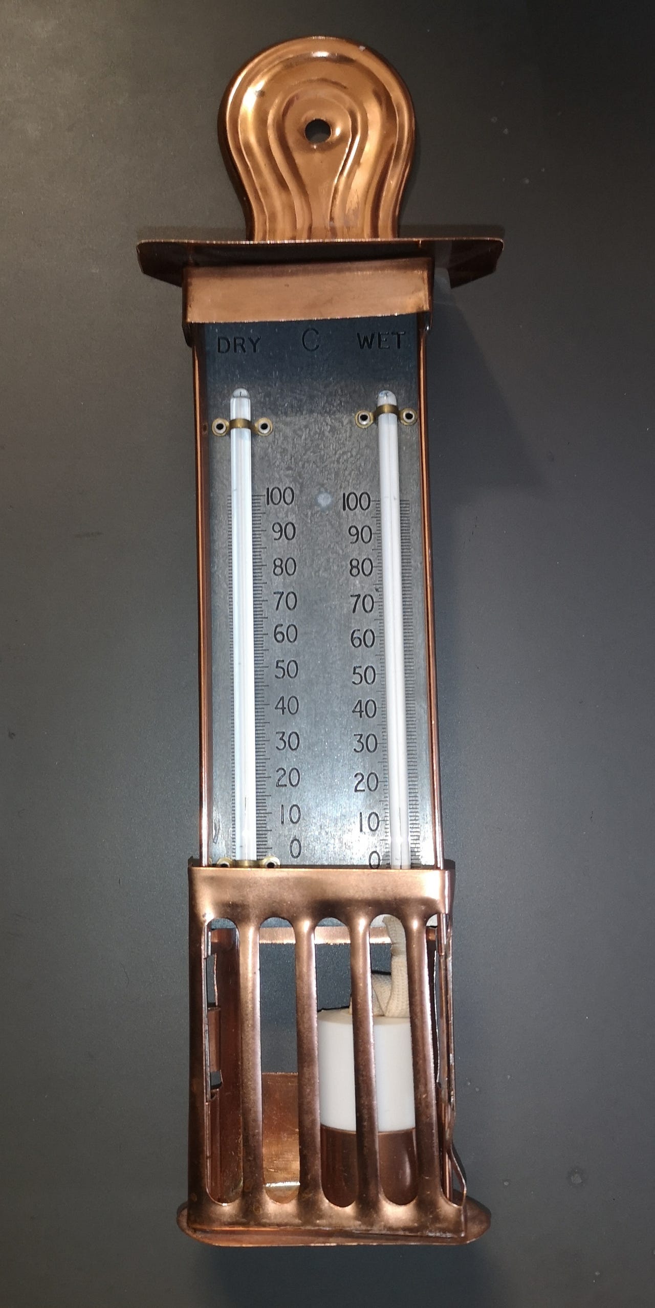 Vintage Psykrometer/hygrometer i kobber | FINN-torget
