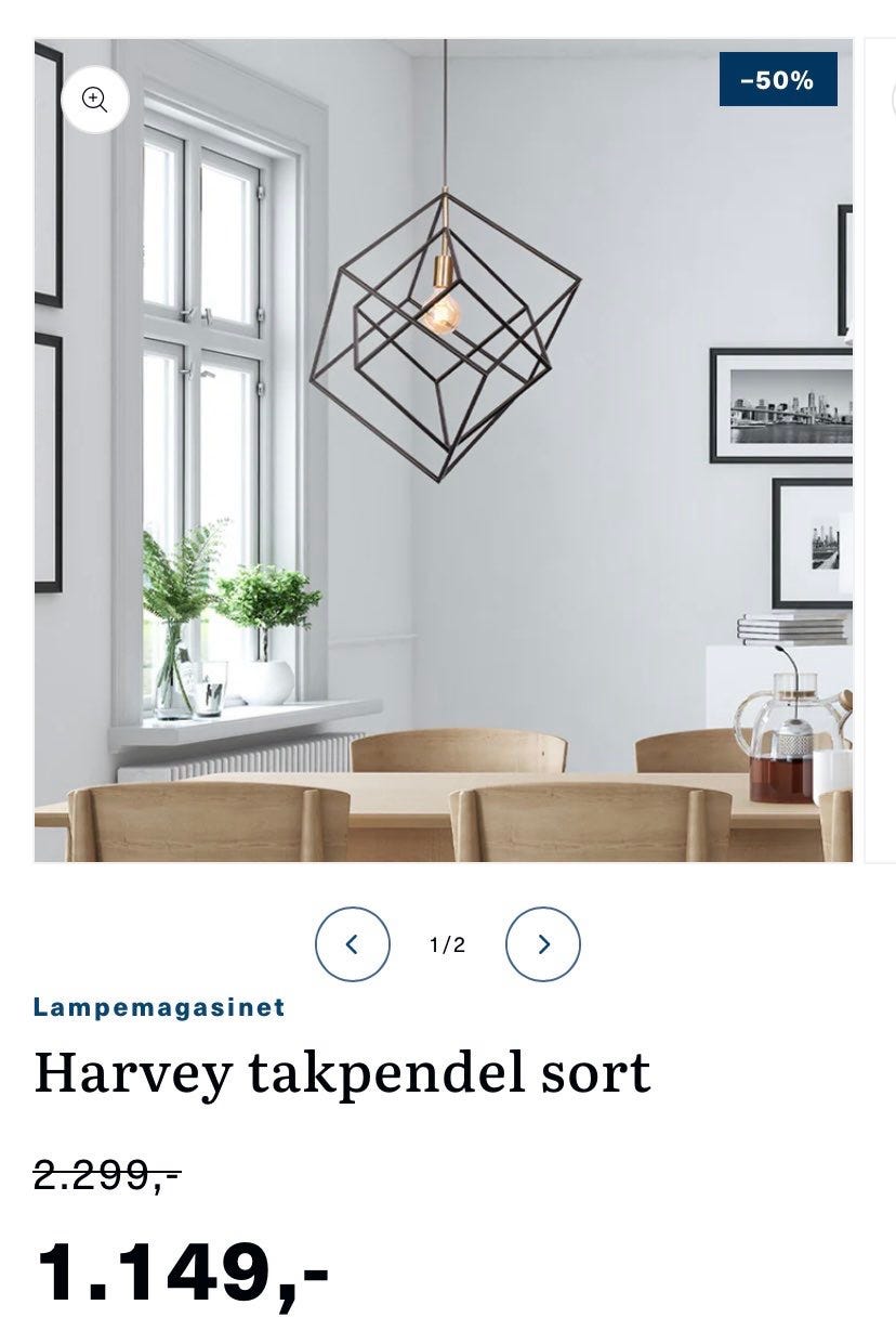 Harvey takpendel sort ink. lyspære | FINN-torget