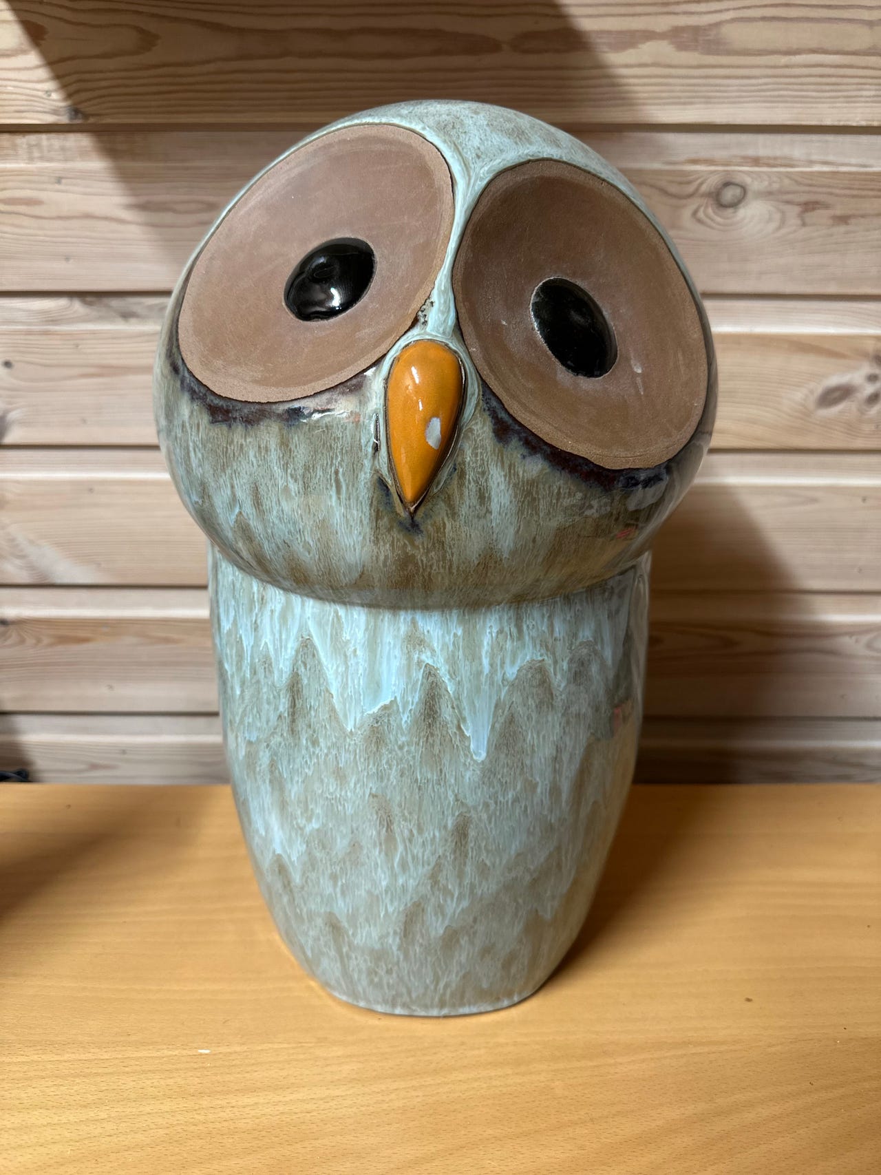 Keramikk Ugle Figur Håndlaget Dekorasjon Beige Brun | FINN-torget