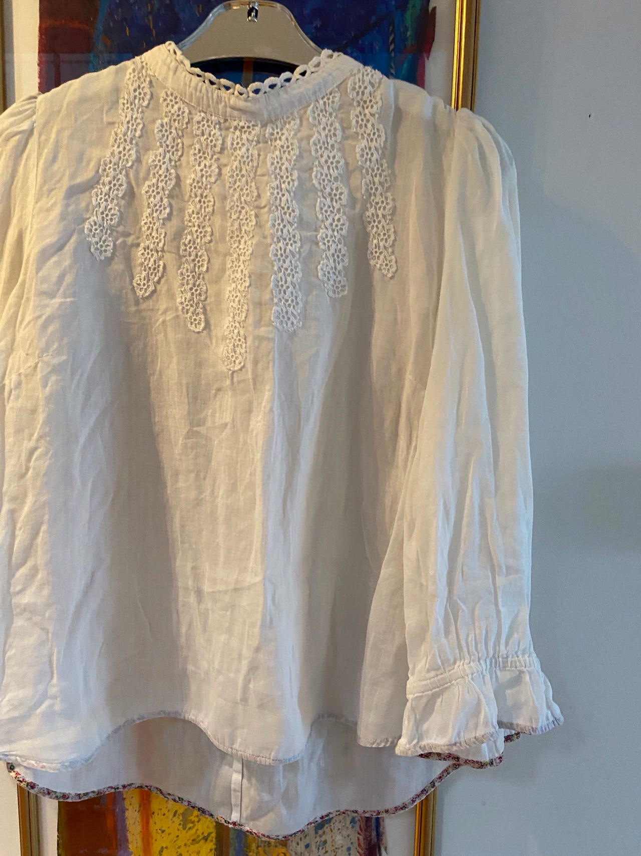 NOA NOA bluse søt feminin med blonder og rynker | FINN-torget