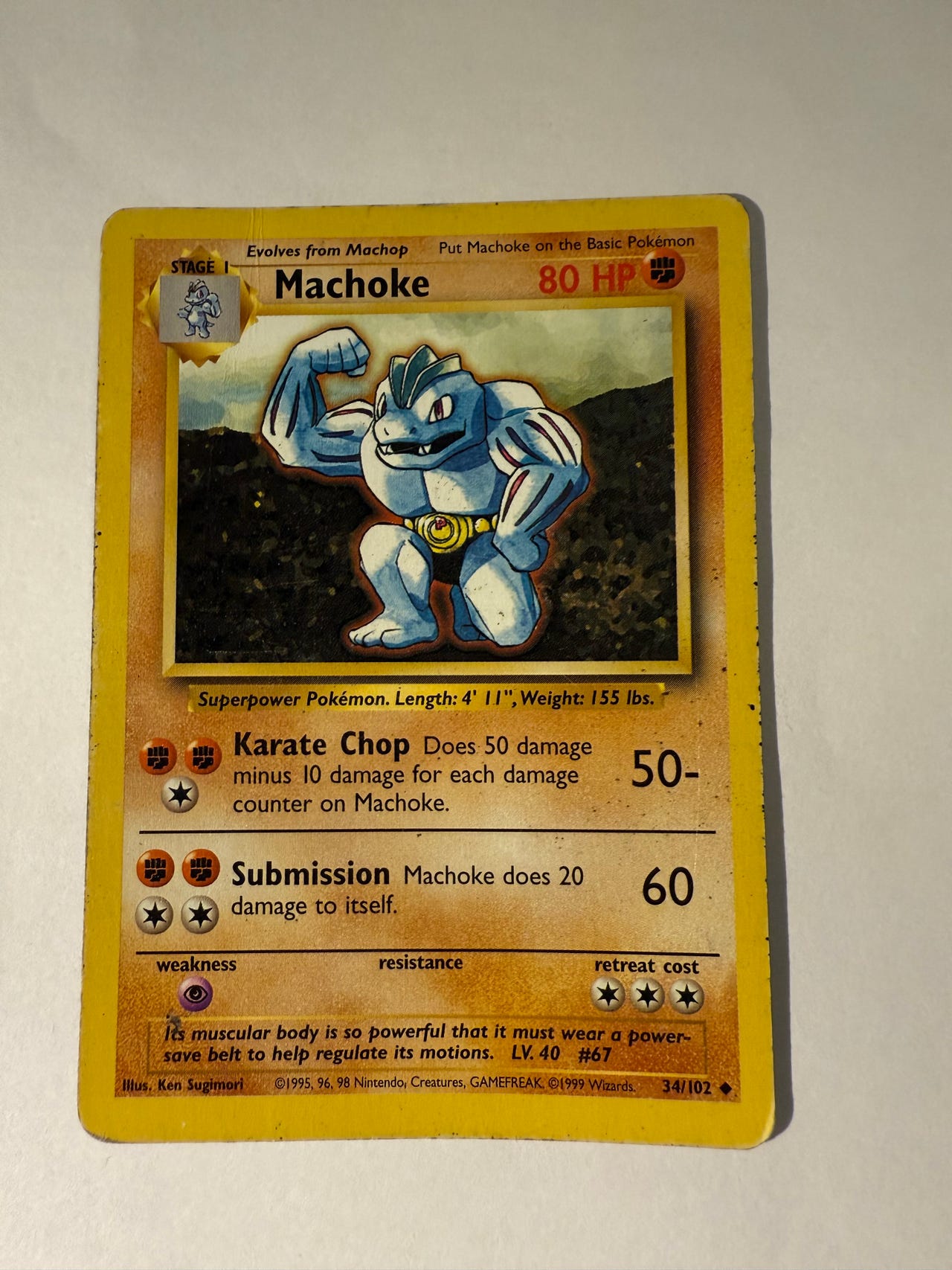 Pokémonkort til salgs – Machoke (Base Set 1999) – 34/102 | FINN-torget