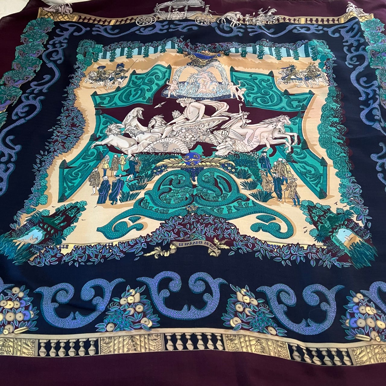 Vintage Hermes sjal/skjerf kasjmir og silke 140 cm | FINN-torget