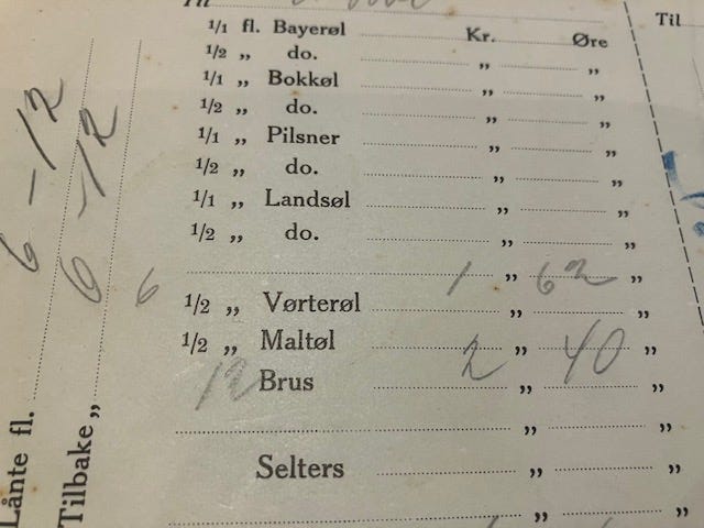 Gammel registrerings bok salg av øl og brus Tou Bryggeri 1938 | FINN-torget