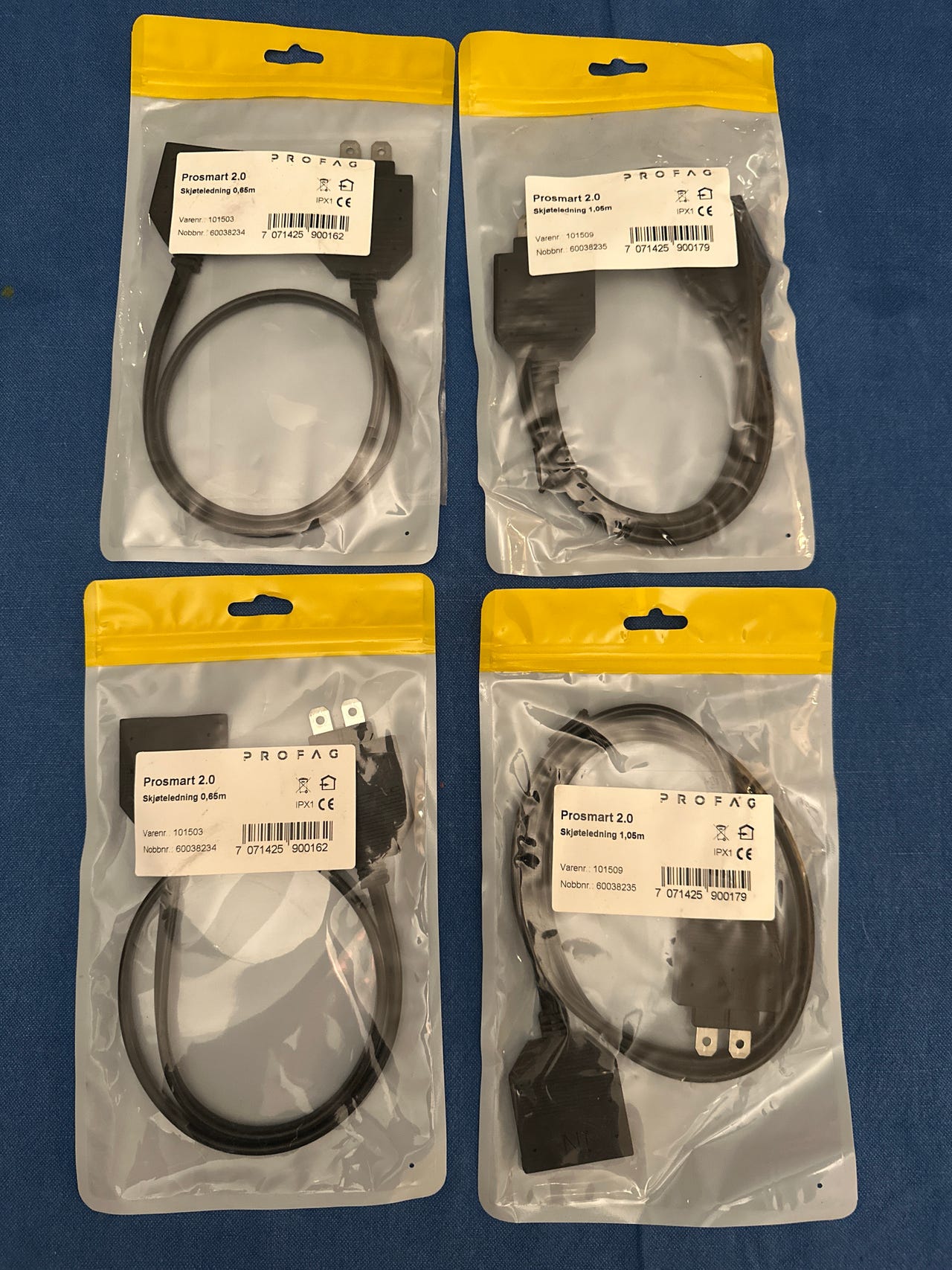 4 Profag Prosmart skjøteledninger 0,65 & 1,05m | FINN-torget