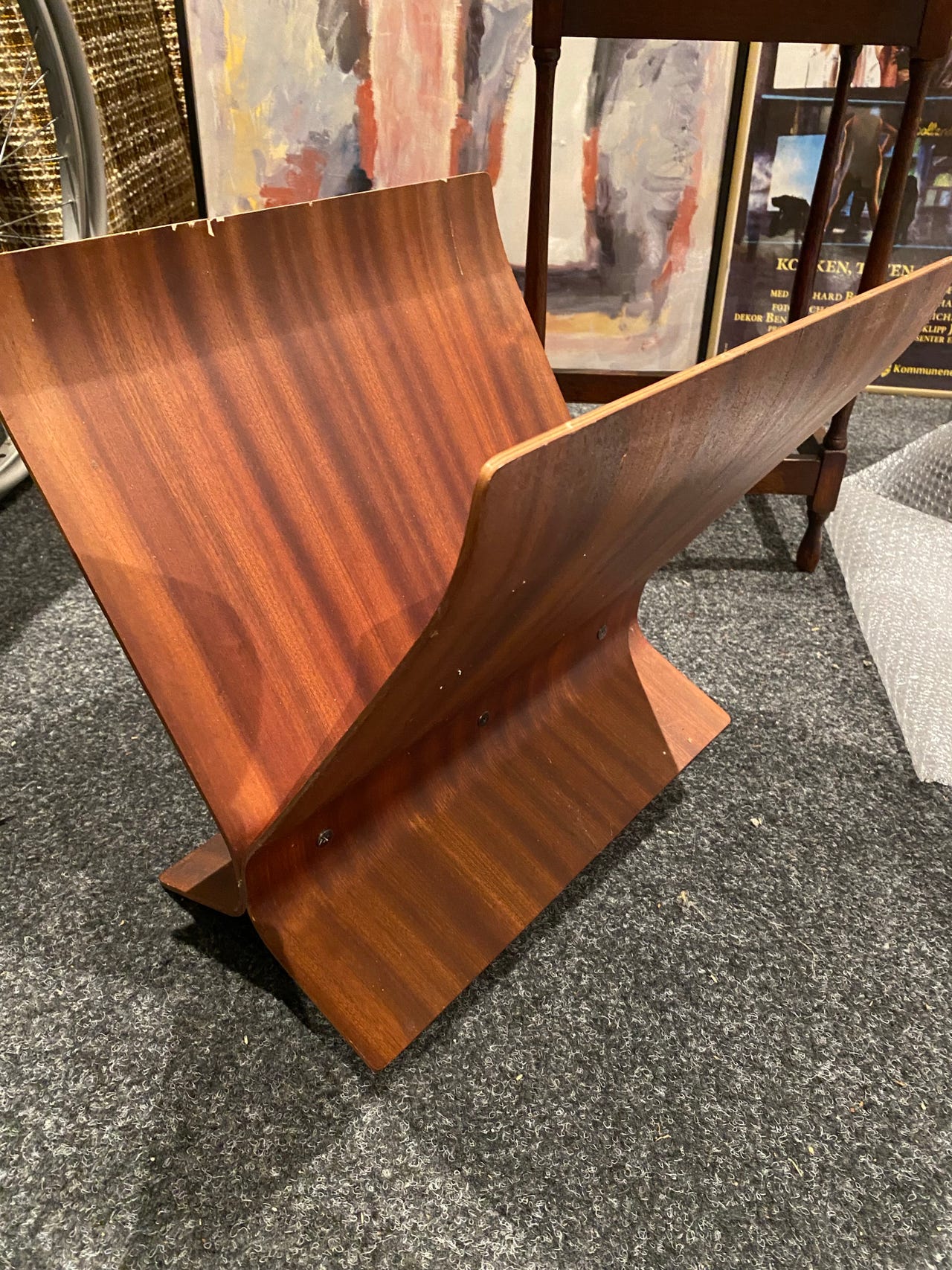 1980s Paul Rowan UmbraModern Bentwood Magazine Rack by Paul Rowan for ...