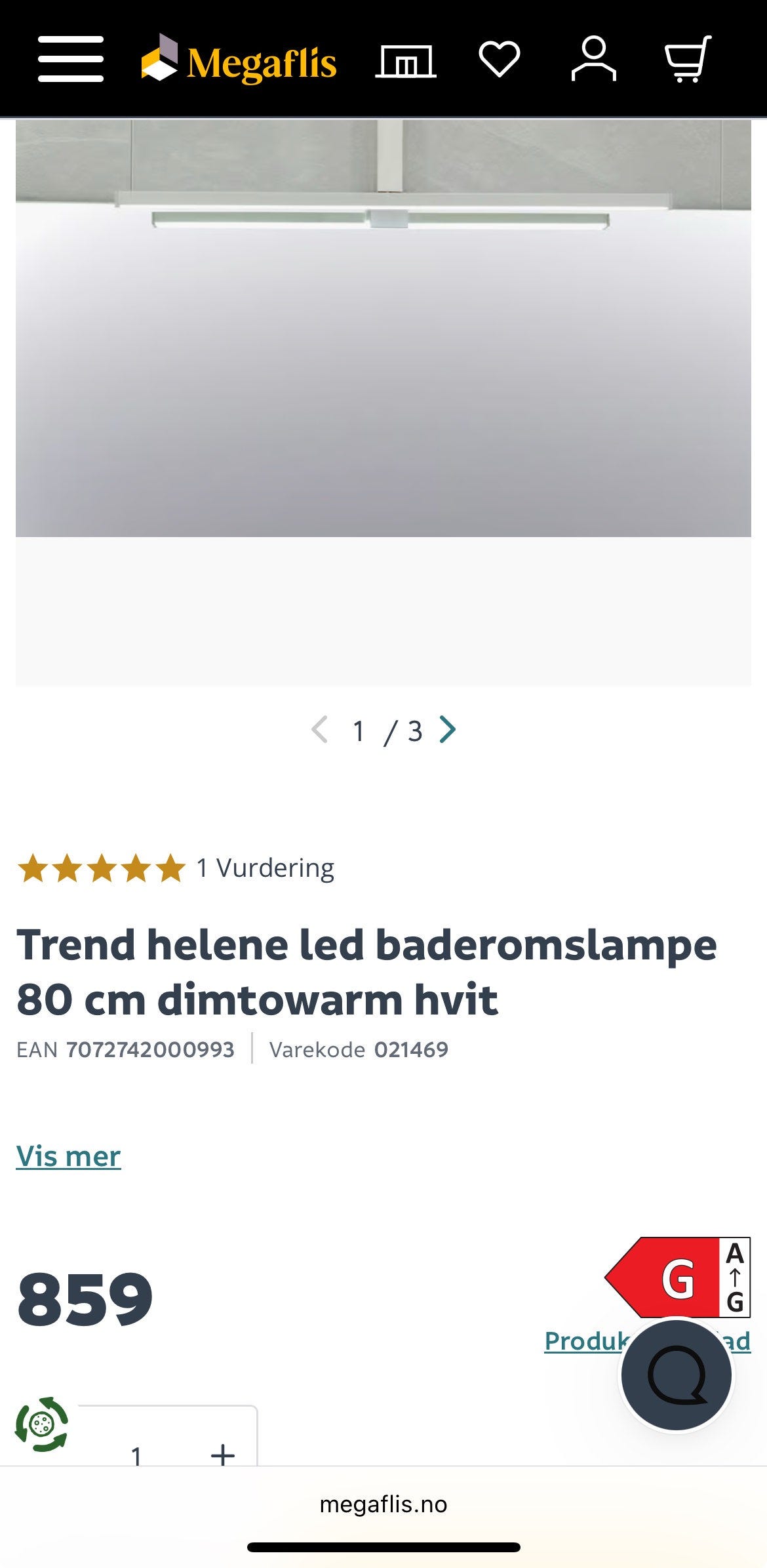 Vegglampe Helene 80, Trend- Megaflis | FINN-torget