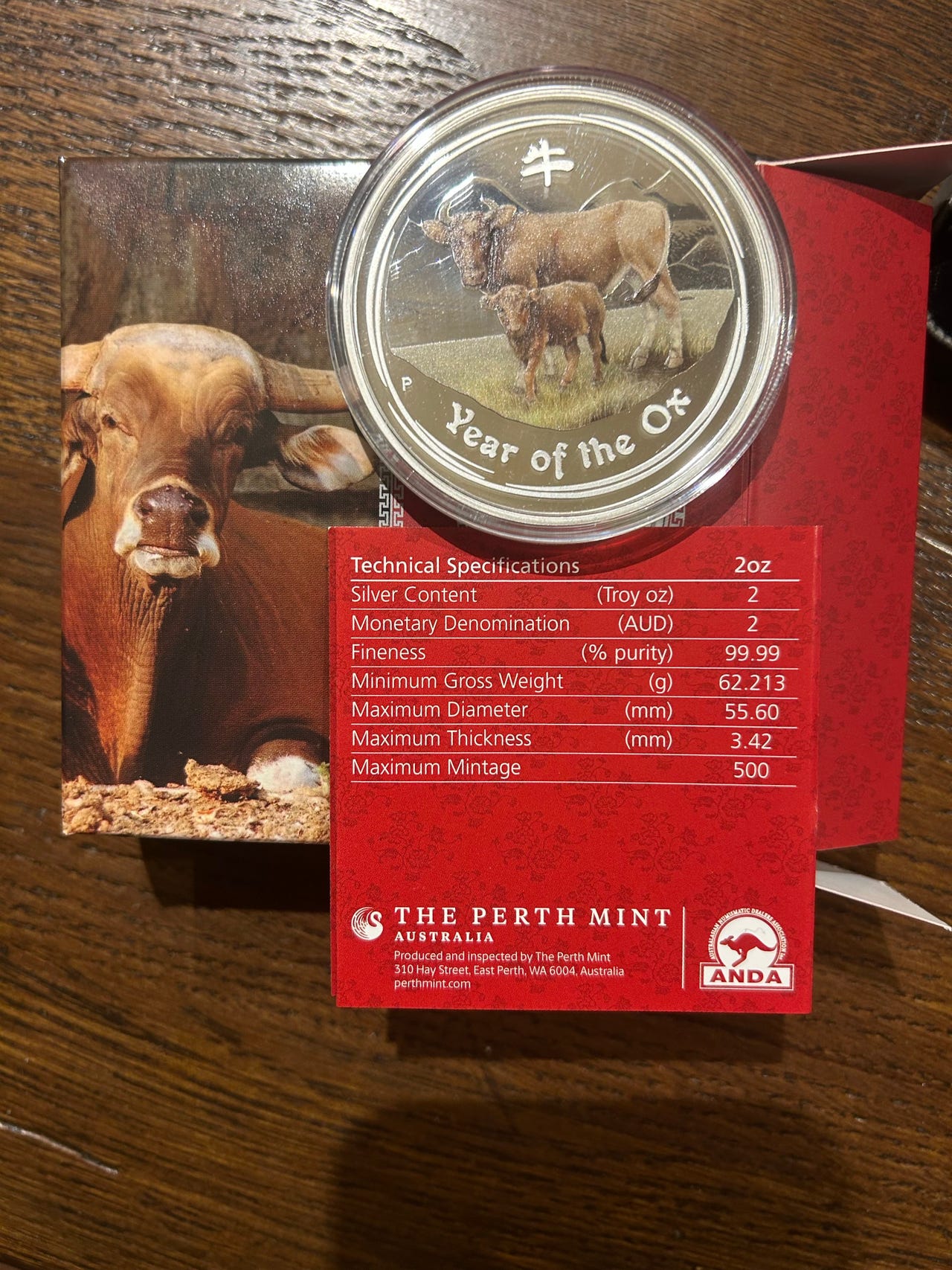 ANDA Perth Money Expo Special 2021 Year of the OX 2oz Silver Proof ...