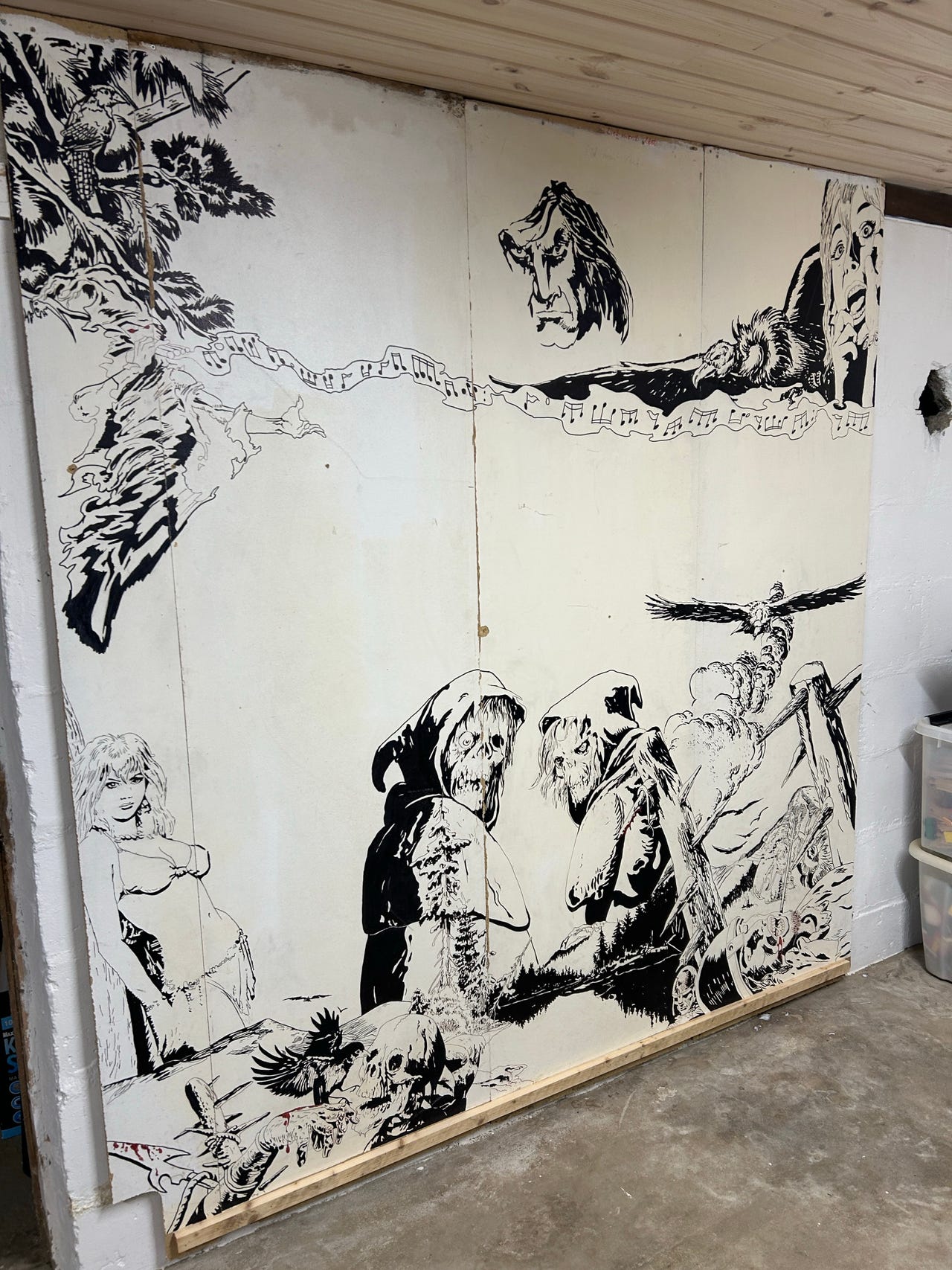 Veggmaling Conan tegneserie Svart-hvitt | FINN-torget