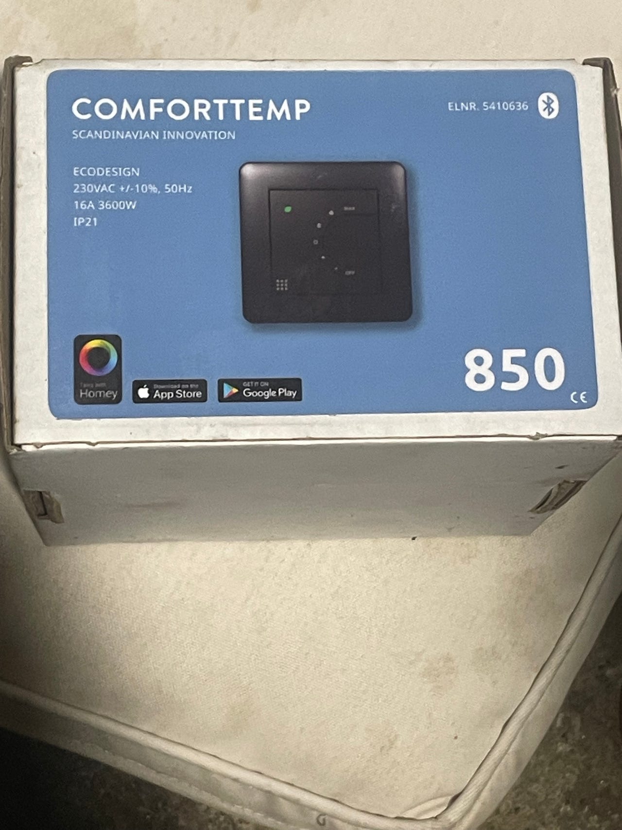 Comfortemp 850 Termostat med Bluetooth for Gulvvarme Svart | FINN-torget