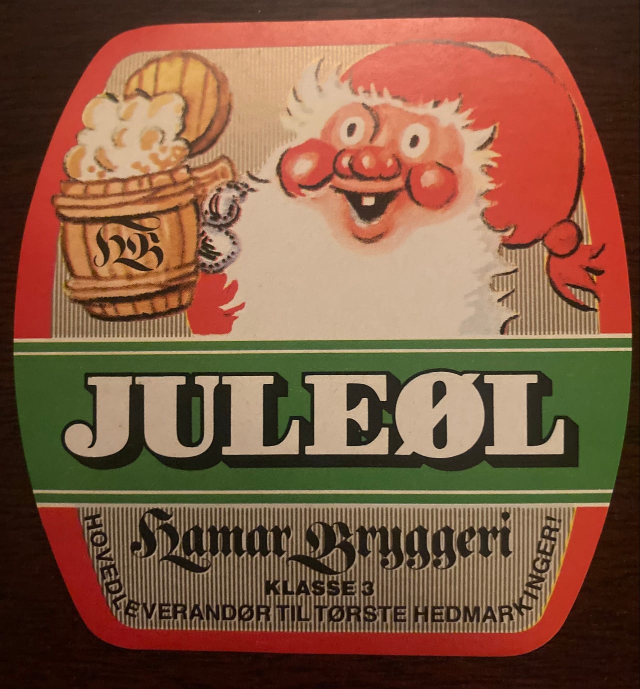Hamar Bryggeri. Ubrukt gammel Juleøl etikett. Selges 100kr. | FINN-torget
