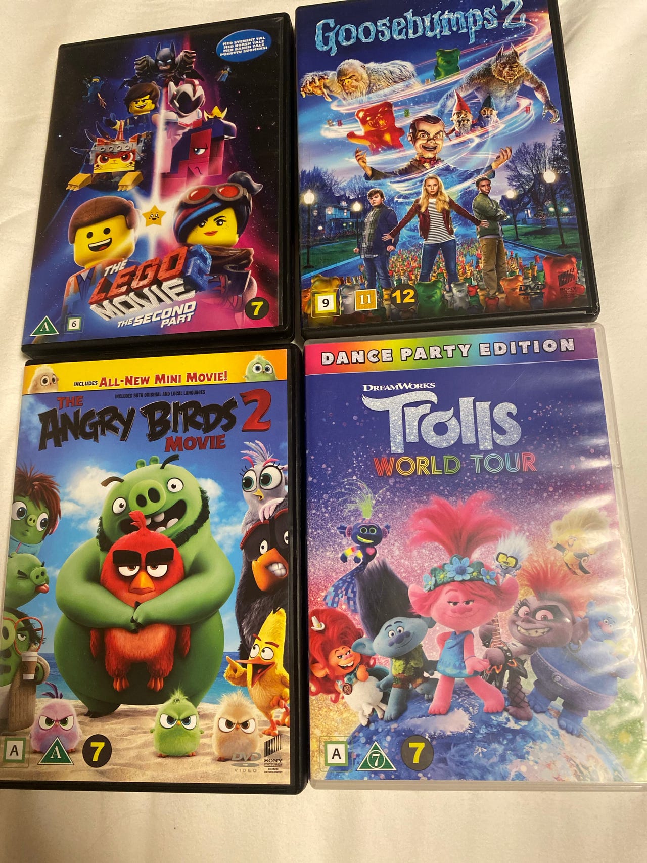 LEGO Movie 2, Toy Story 4, Angry Birds 2, Trolls World Tour DVD filmer ...