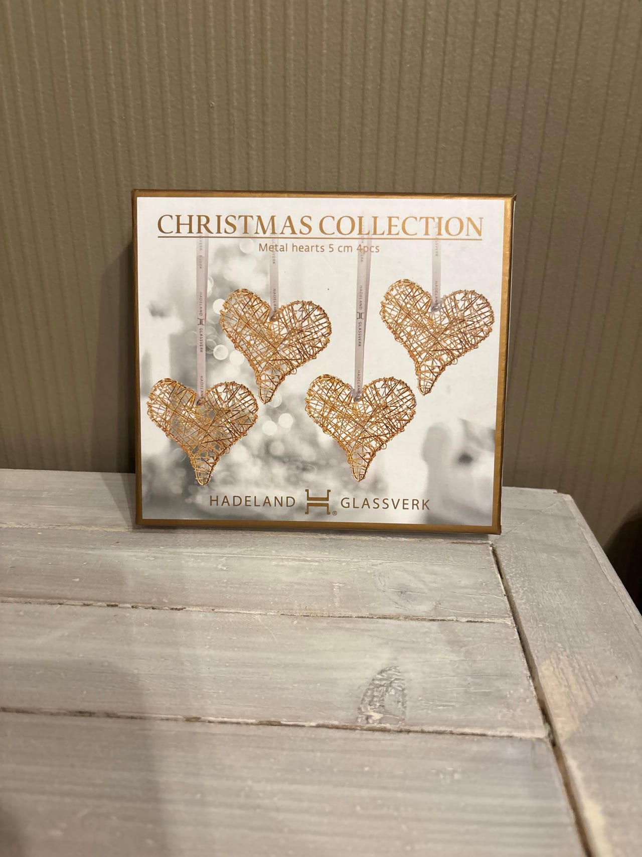 Hadeland Glassverk Christmas Collection dekorasjonsornamenter hjerter ...