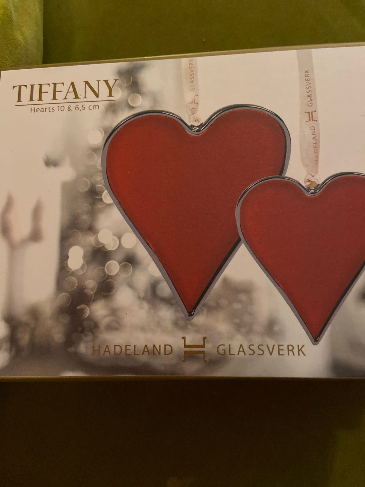 Hadeland Glassverk Tiffany Julepynt hjerter rød | FINN-torget
