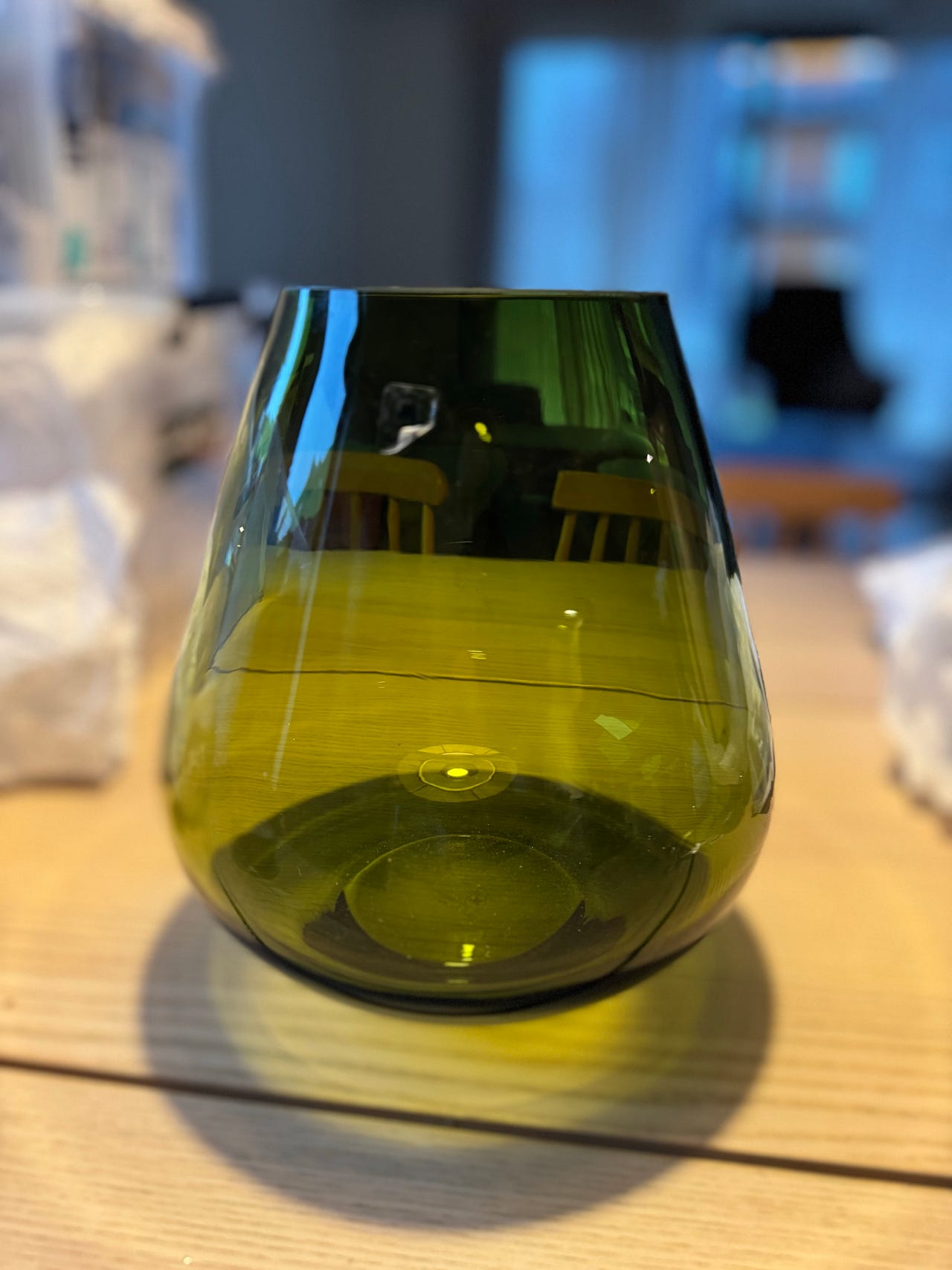 Magnor Glassverk Vase Grønn Glass | FINN-torget