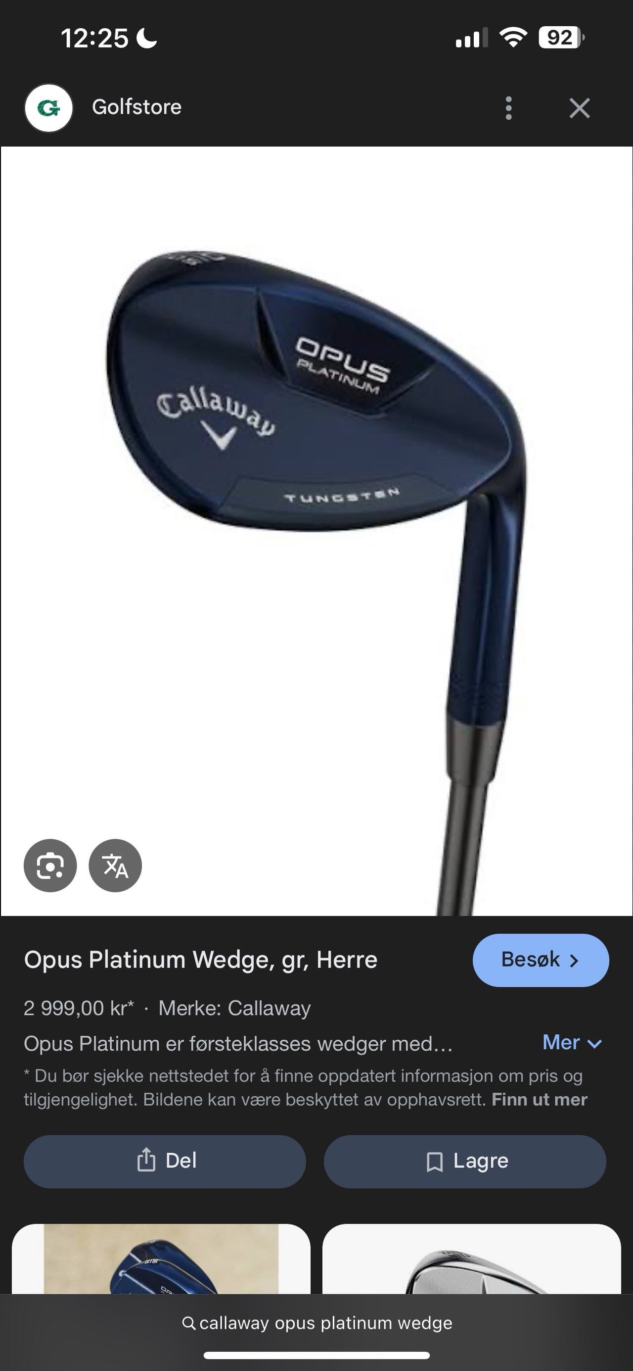 Callaway Opus Platinum Wedge 52-56-60 | FINN-torget