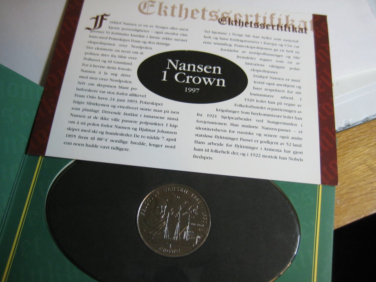 Nansen 1 Crown Isla of Man 1997 unc | FINN-torget