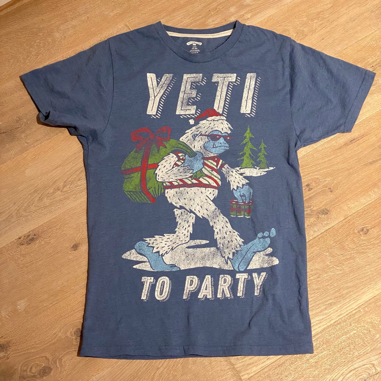 Morsom Vinter Pysj T-skjorte Blå Yeti to Party til Herre | FINN-torget