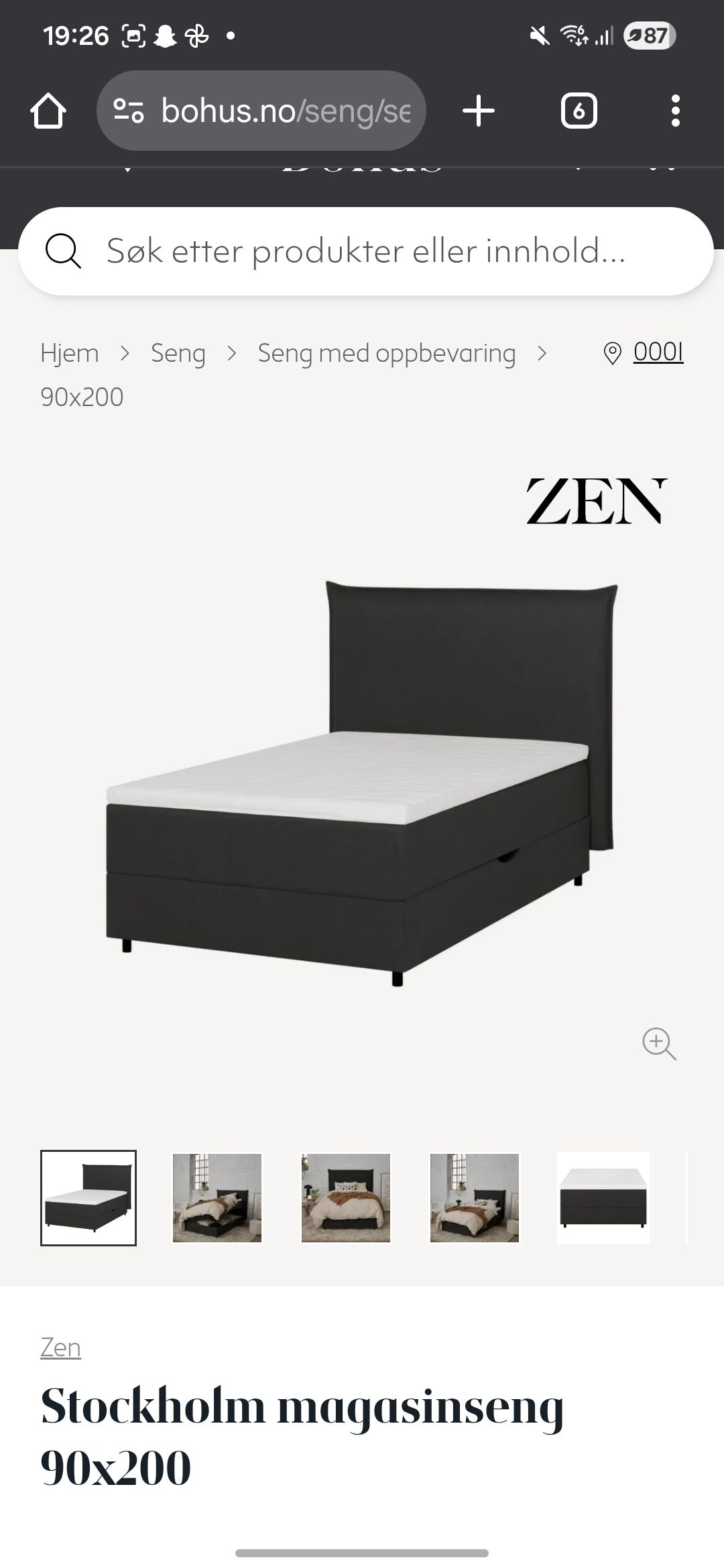 Bohus Zen Seng (90×200) med oppbevaring | FINN-torget