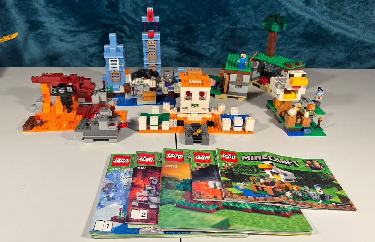 LEGO Minecraft-sett ( 21131, 21126, 21115, 21145, 21140) | FINN-torget