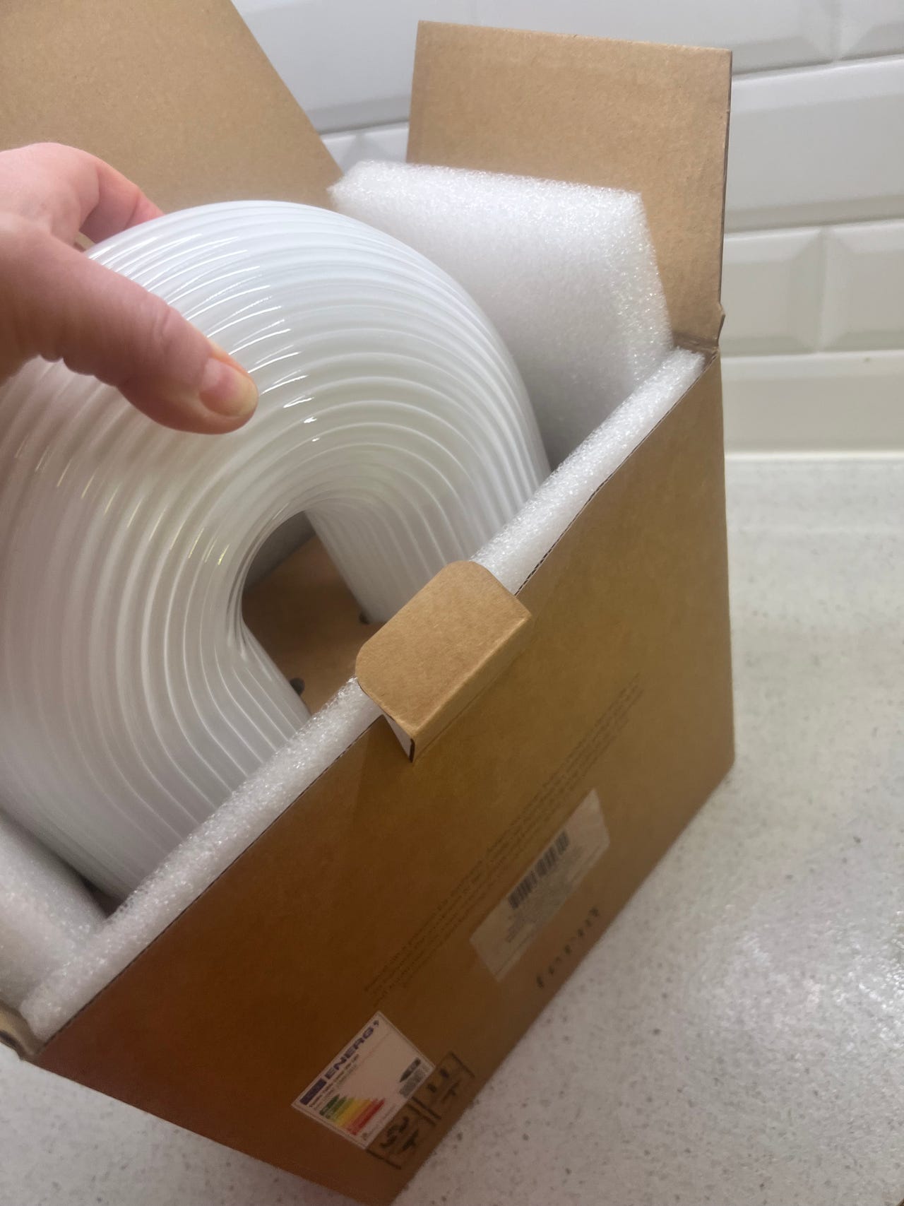 Vuelta Bordlampe, Ribbet Opalglass - 21 cm | FINN-torget