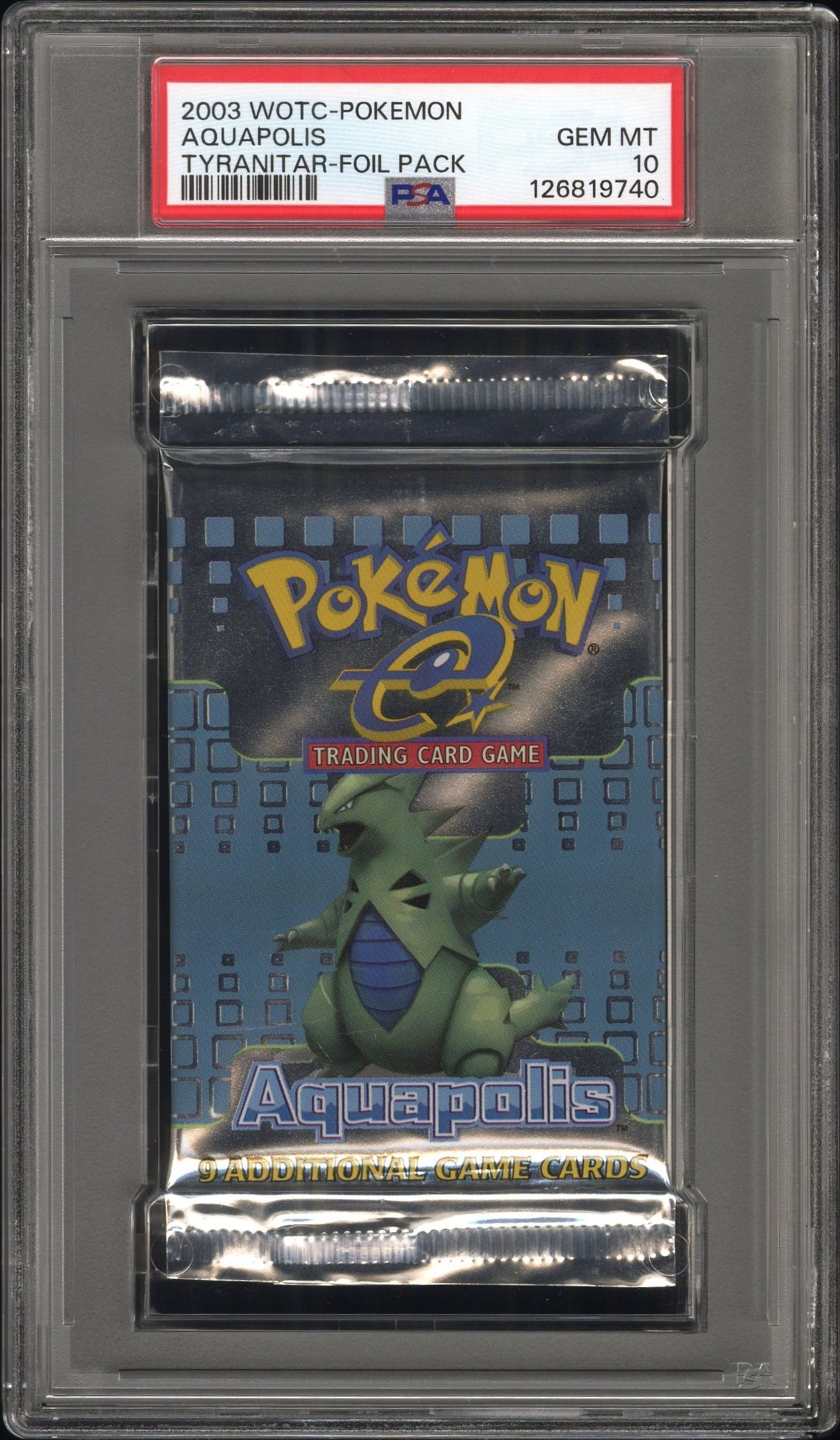 Aquapolis Booster Pack PSA 10 GEM MINT - Tyranitar | Pokemon | FINN-torget