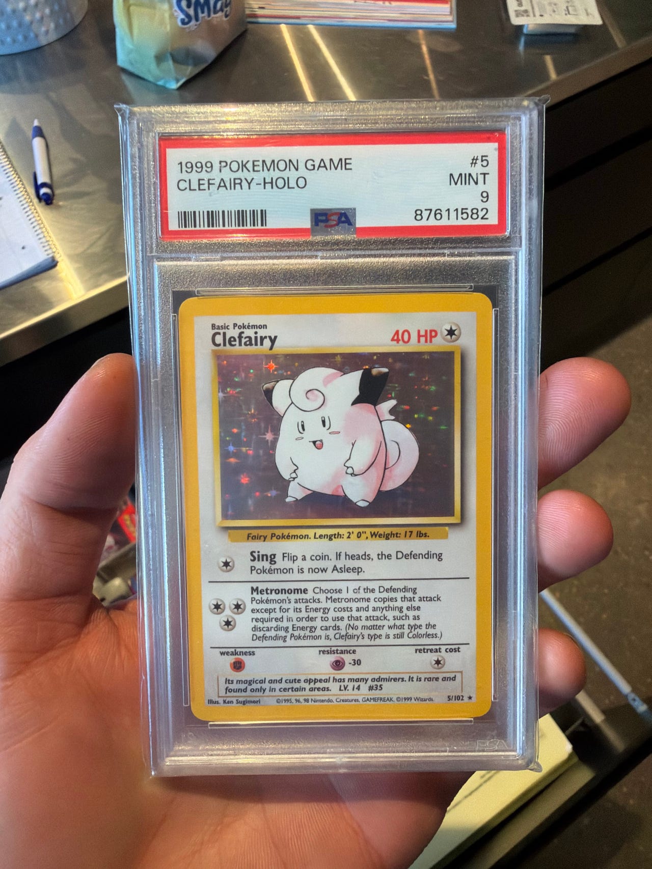 Pokémon 1999 Clefairy Holo Samlekort i psa 9 | FINN-torget