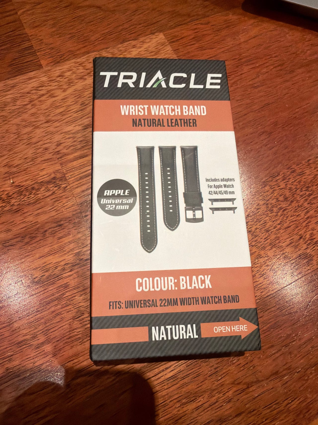 Triacle Wrist Watch Band Naturlig Skinn Svart 22mm | FINN-torget