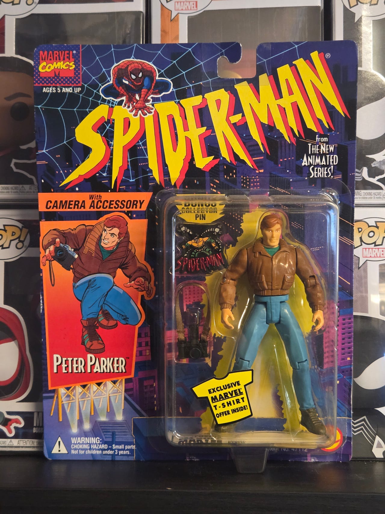 1994 Toy Biz Spider-Man Animated Series: Peter Parker w/Camera | FINN ...