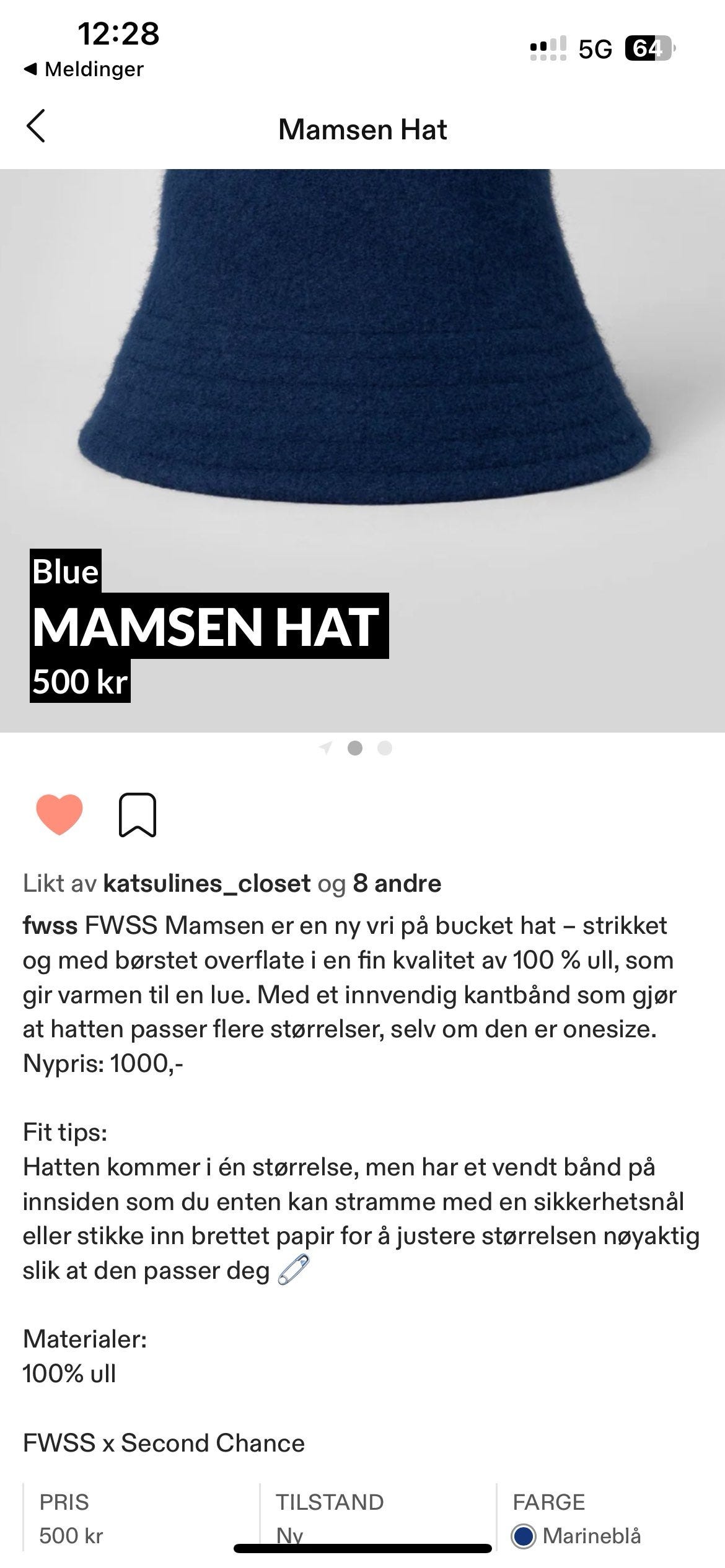 Mamsen hat- FWSS | FINN-torget