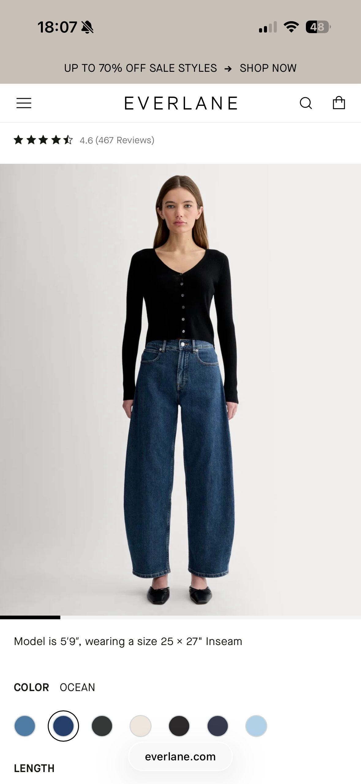 Everlane barrel leg jeans are 42 | FINN-torget