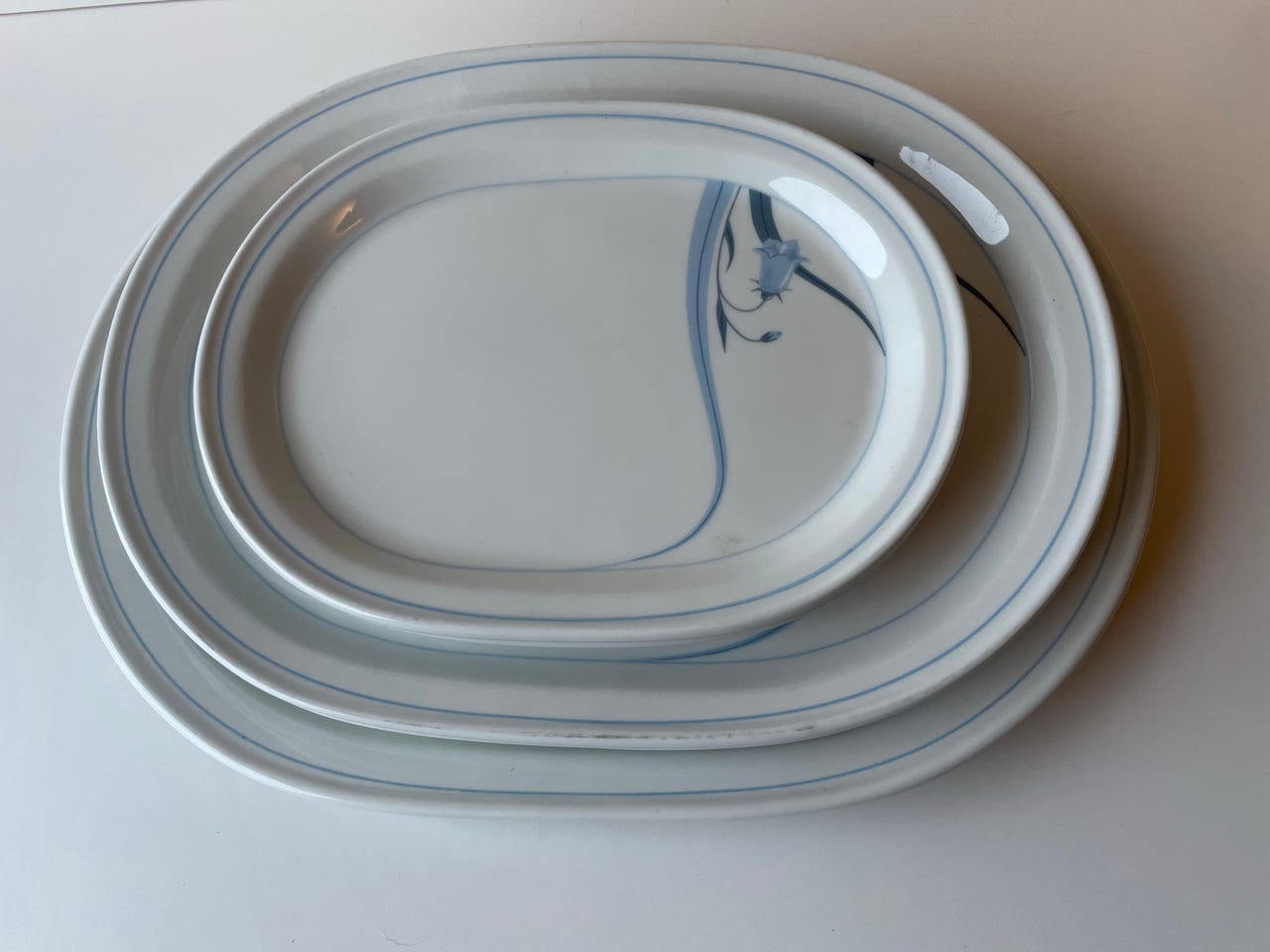 Blåklokke Figgjo Porselen 7 stk i ovale serveringsfat | FINN-torget