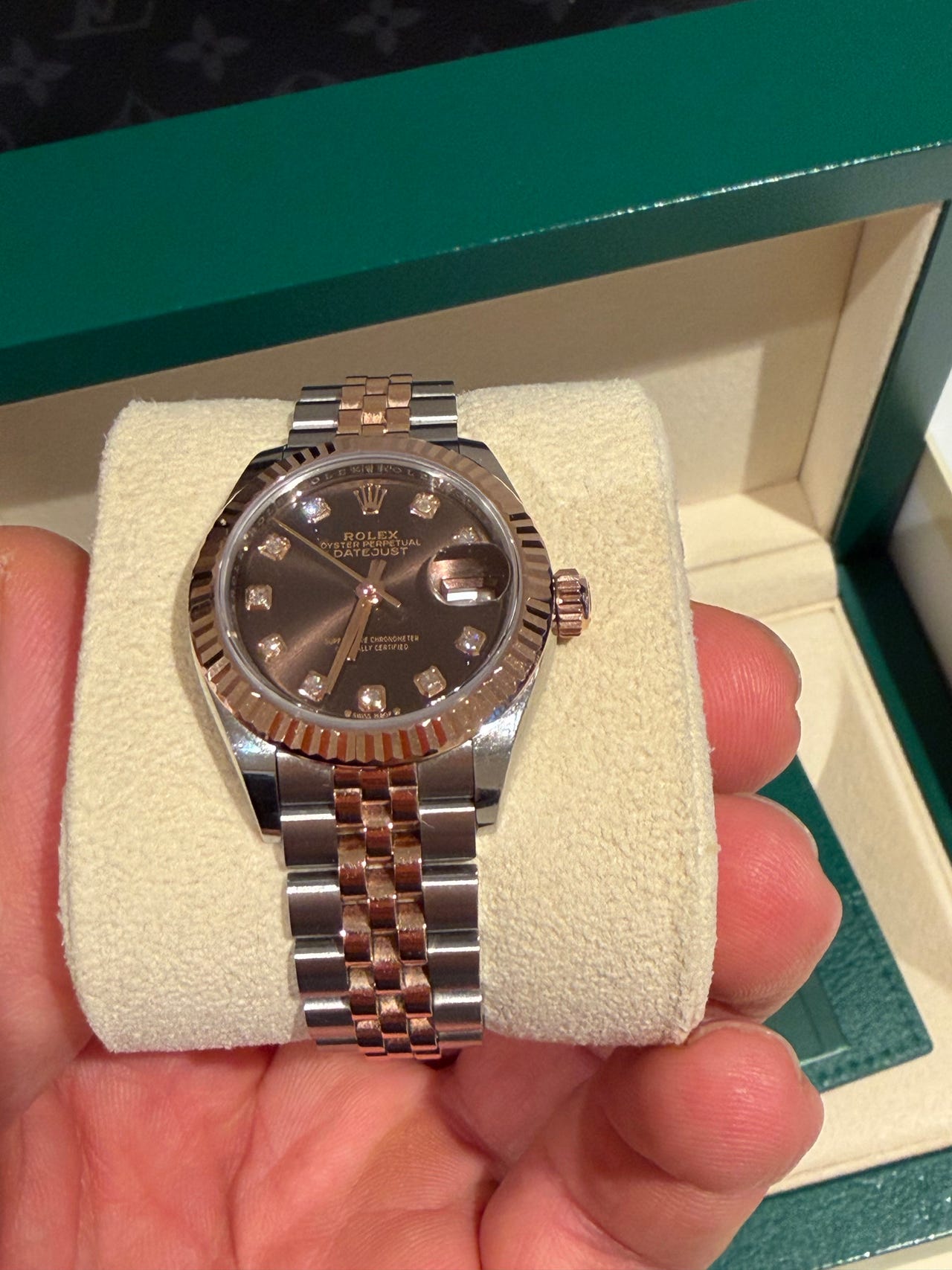 Lady-Datejust Oyster, 28 mm, Oystersteel and Everose gold | FINN-torget