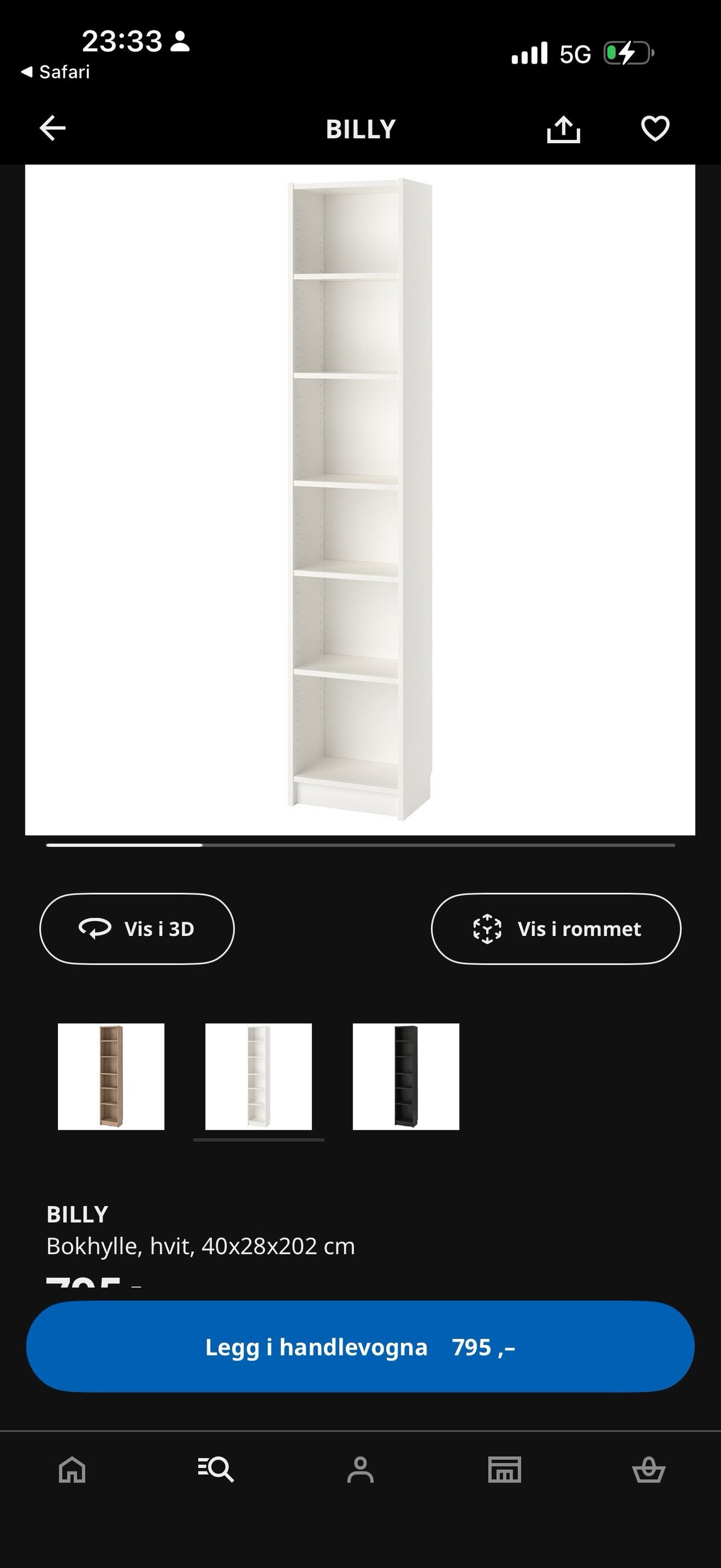 BILLY-Hylle, brunmalt | FINN-torget