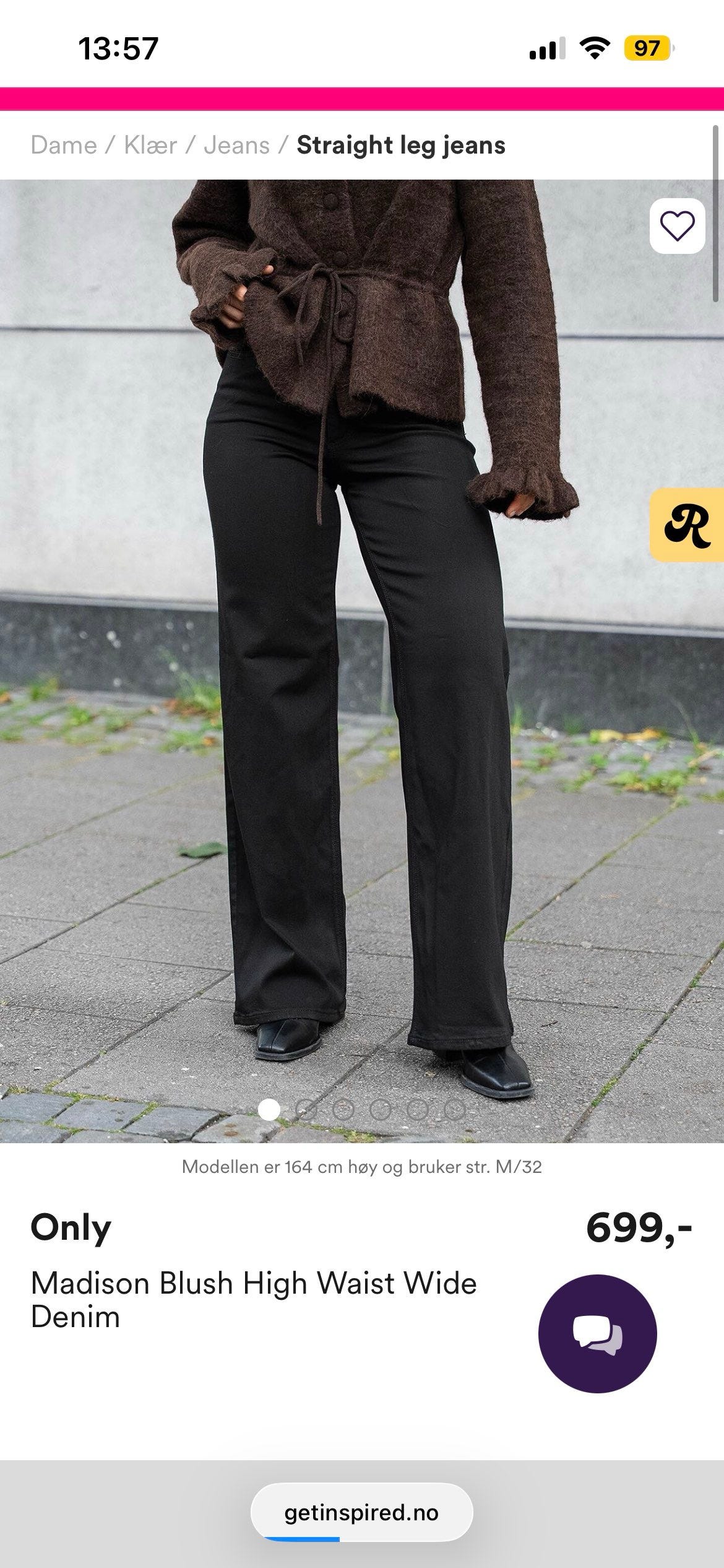 Only madison blush high waist bukse | FINN-torget