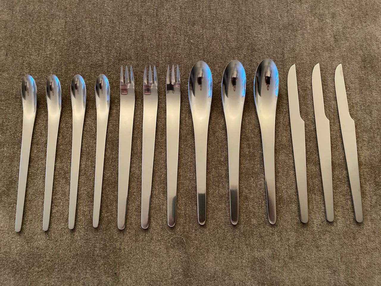 Georg Jensen Arne Jacobsen bestikk 4 deler matt, Nytt - aldri brukt ...