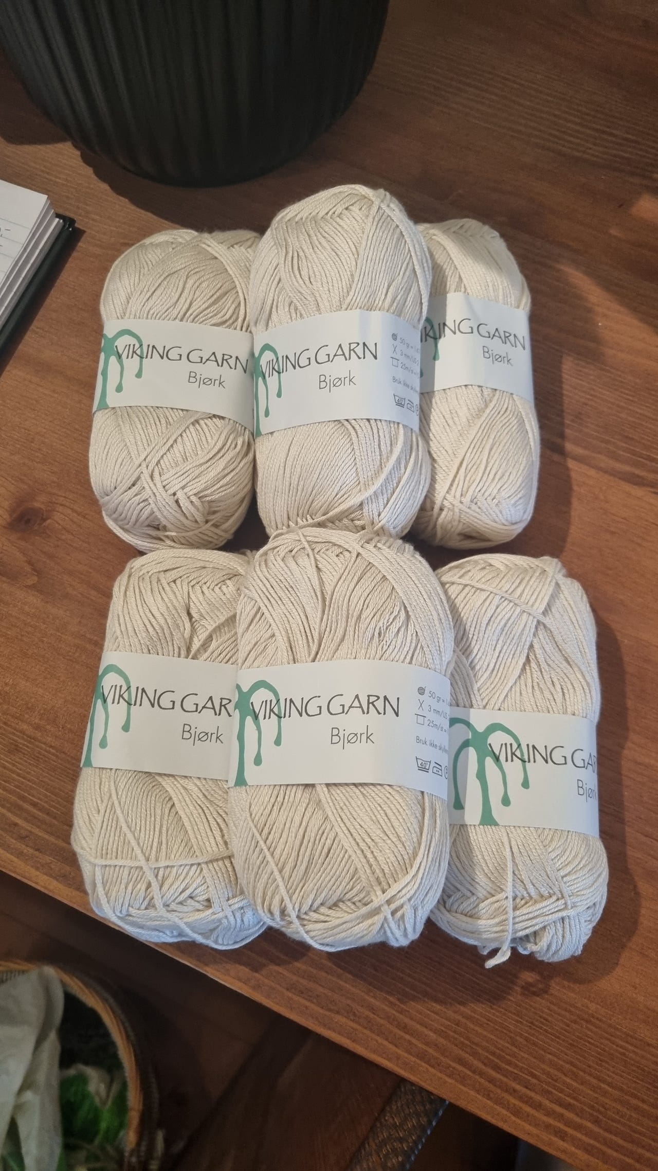 Viking Garn Bjørk Bomullsgarn Naturhvit | FINN-torget